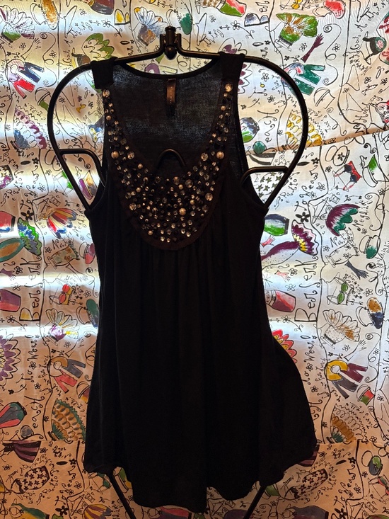 Behave | Tops | Beaded Flare Tank Top | Poshmark